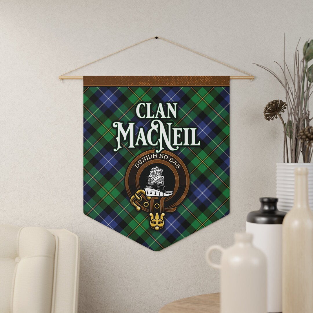 Macneil Clan Scottish Tartan Pennant Banner, Macneil Family Scottish ...