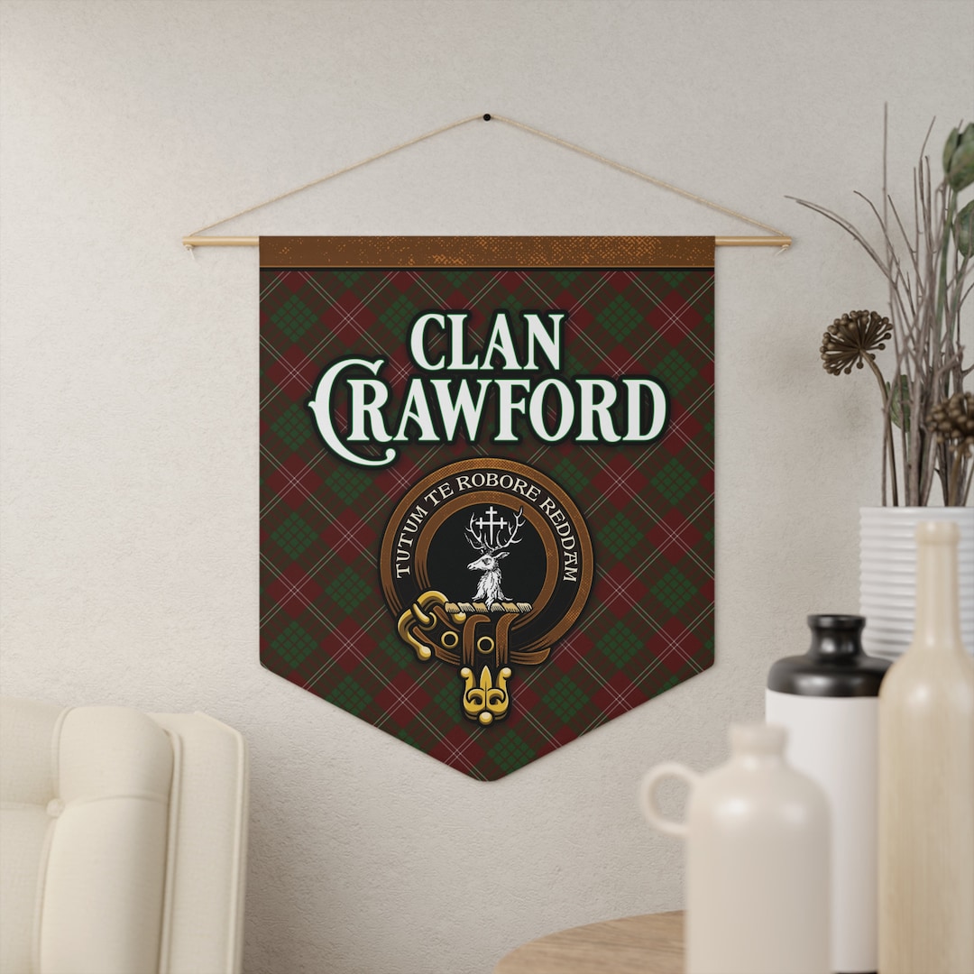 Crawford Clan Scottish Tartan Pennant Banner, Crawford Family Scottish ...