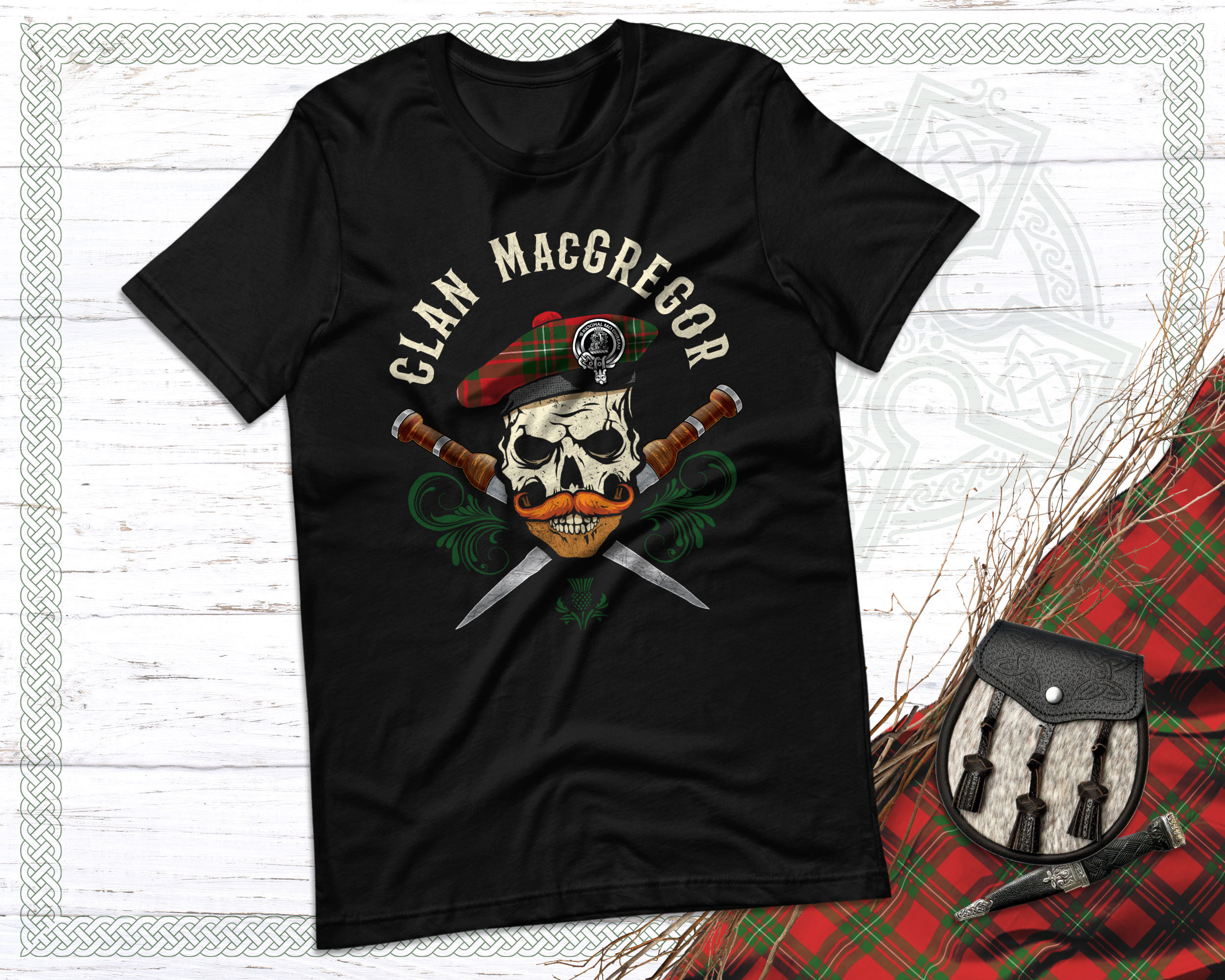 Clan Macgregor Tartan T-shirt, Scottish Skull, Family Reunion - Etsy UK