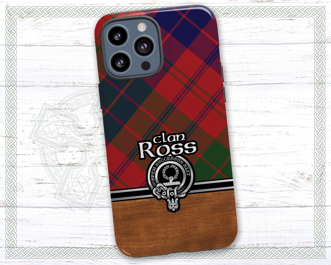 Clan Ross Scottish Tartan Phone Case | Glossy Clan Crest Badge - Etsy