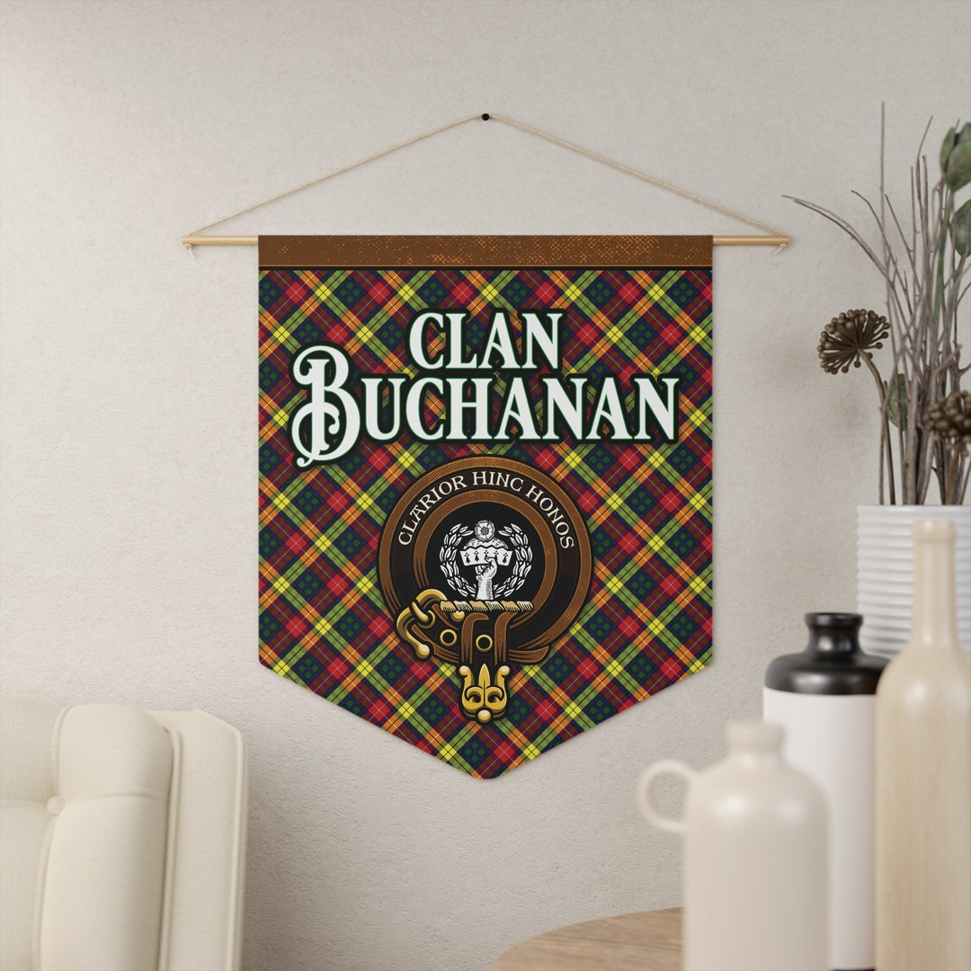Buchanan Clan Tartan Pennant Banner, Scottish Family Crest Wall Art - Etsy