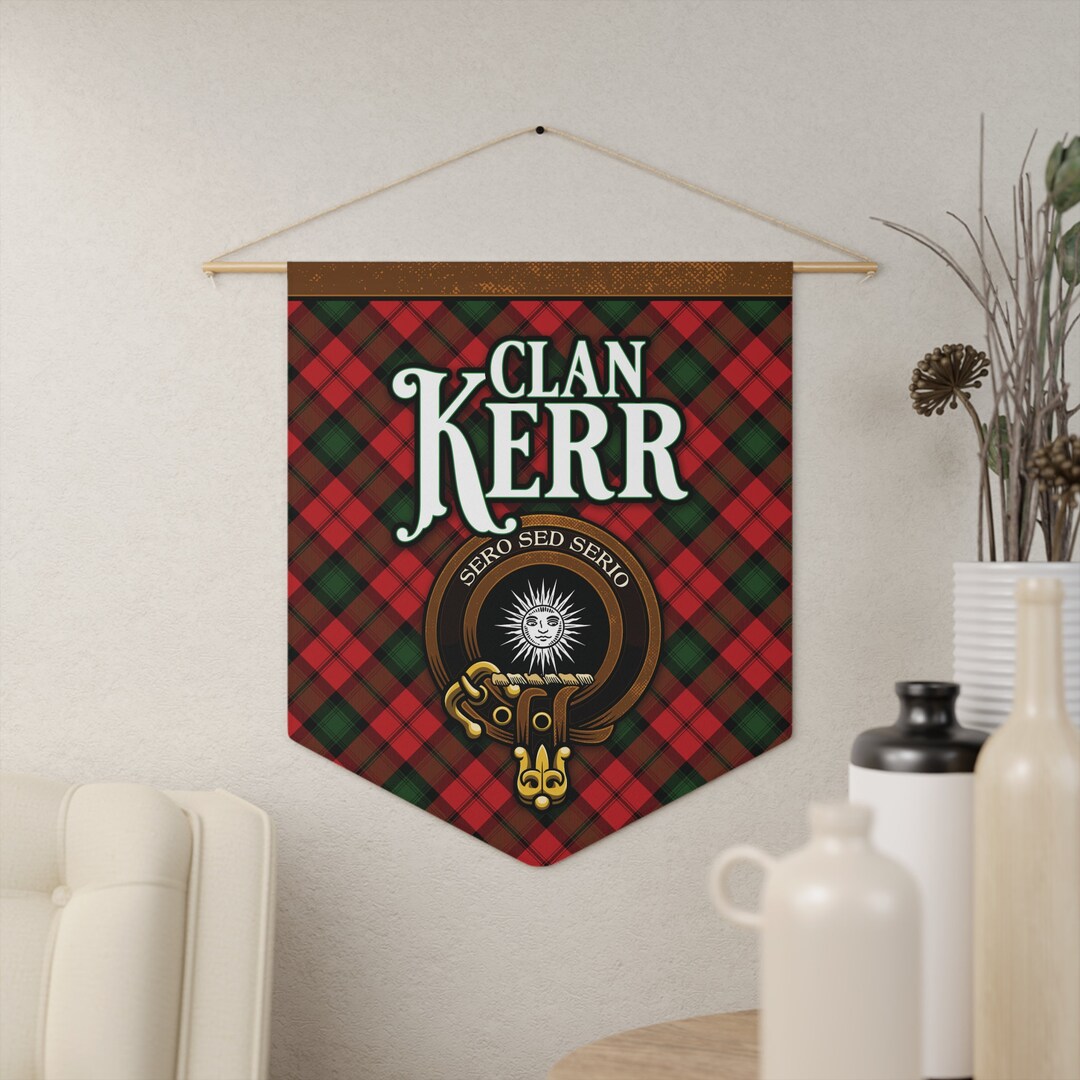 Kerr Clan Scottish Tartan Pennant Banner, Kerr Family Scottish Hanging ...