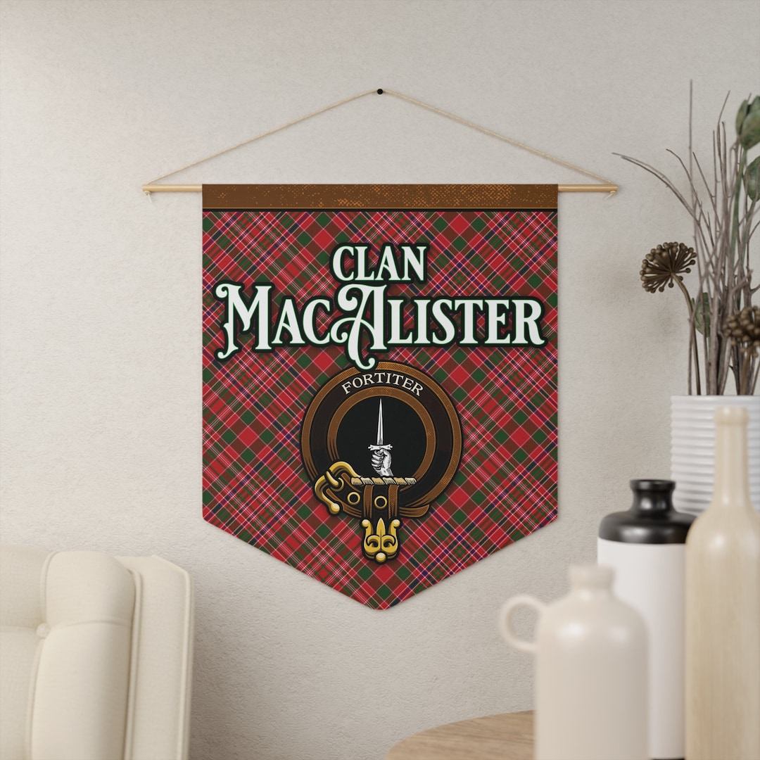 Macalister Clan Scottish Tartan Pennant Banner, Macalister Family ...