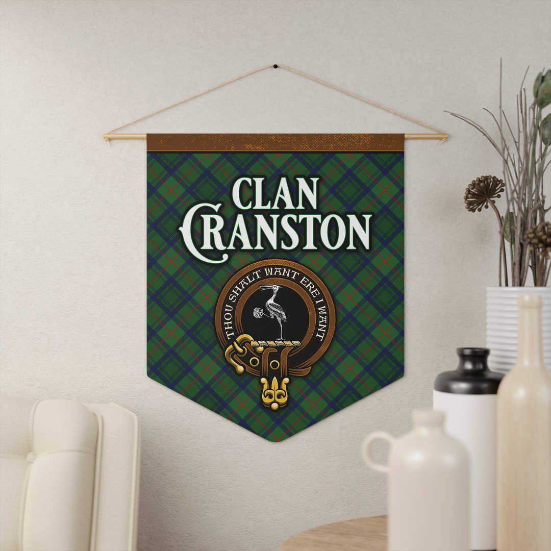 Cranston Clan Scottish Tartan Pennant Banner, Cranston Family Scottish ...
