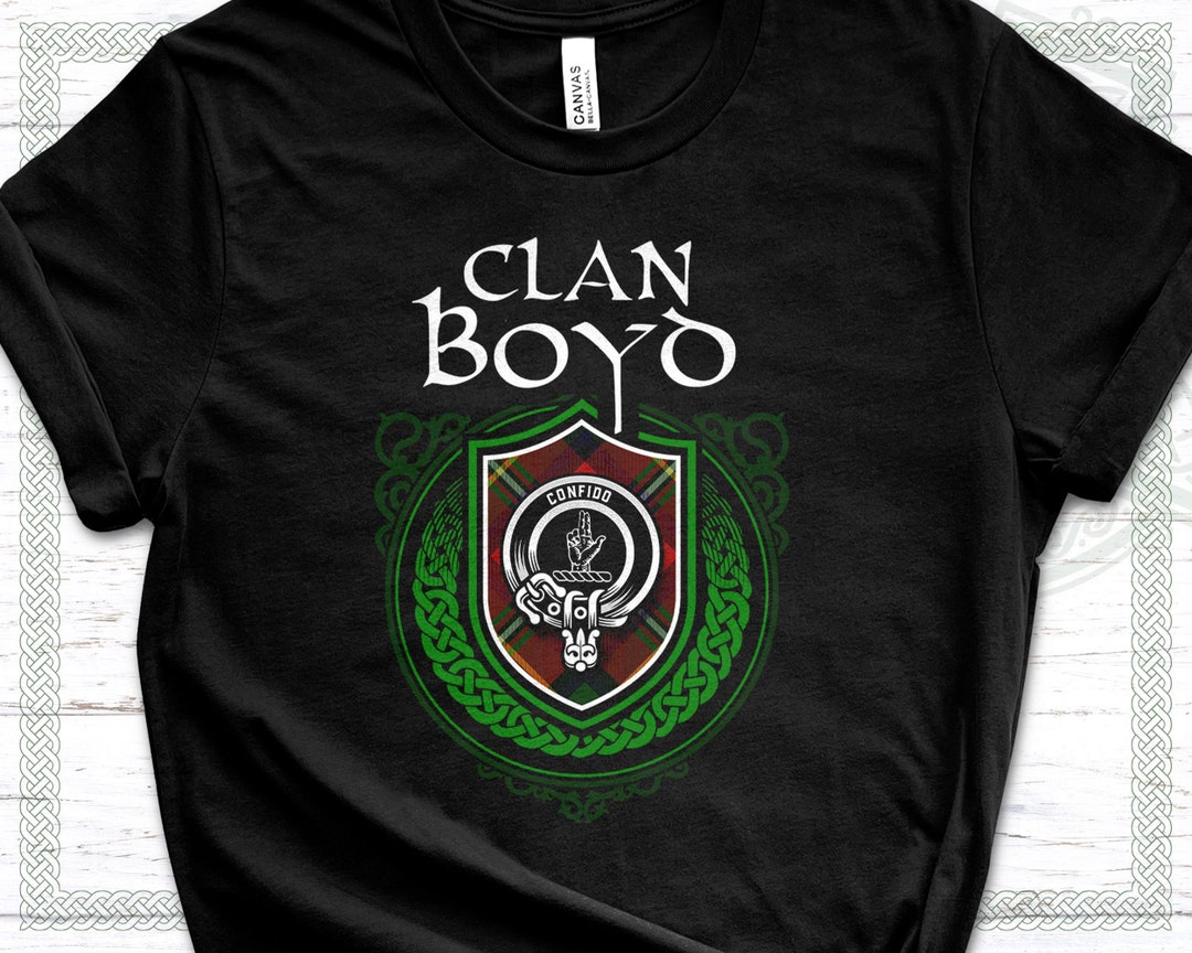 Clan Boyd Scottish Tartan T-shirt With Clan Crest Badge - Etsy