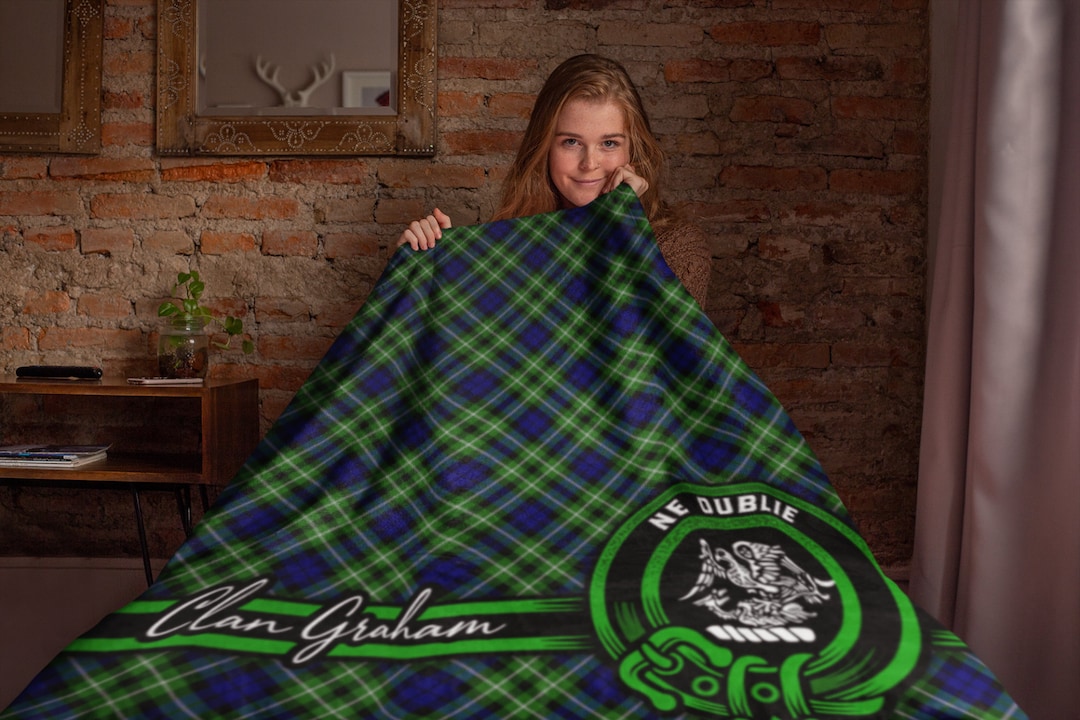 Clan Graham Scottish Tartan Throw Blanket, Plaid Sherpa Fleece - Etsy
