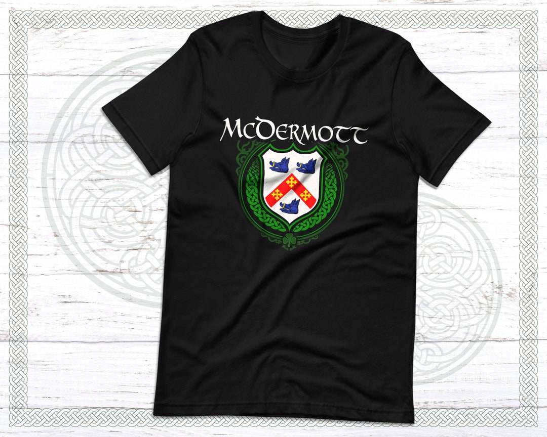 Mcdermott Family Crest T-shirt, Irish Coat of Arms - Etsy
