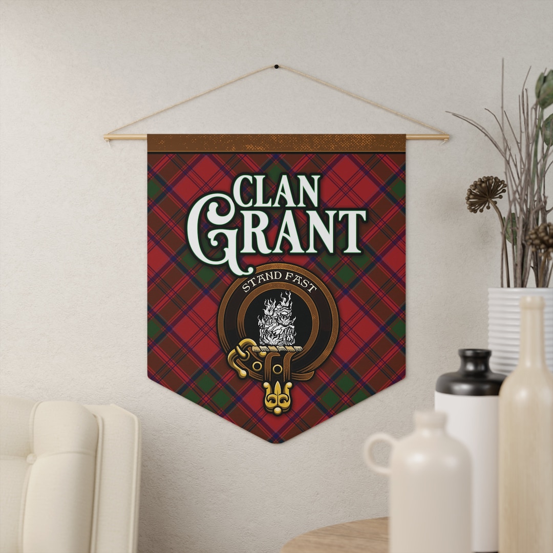 Grant Clan Scottish Tartan Pennant Banner, Grant Family Scottish ...