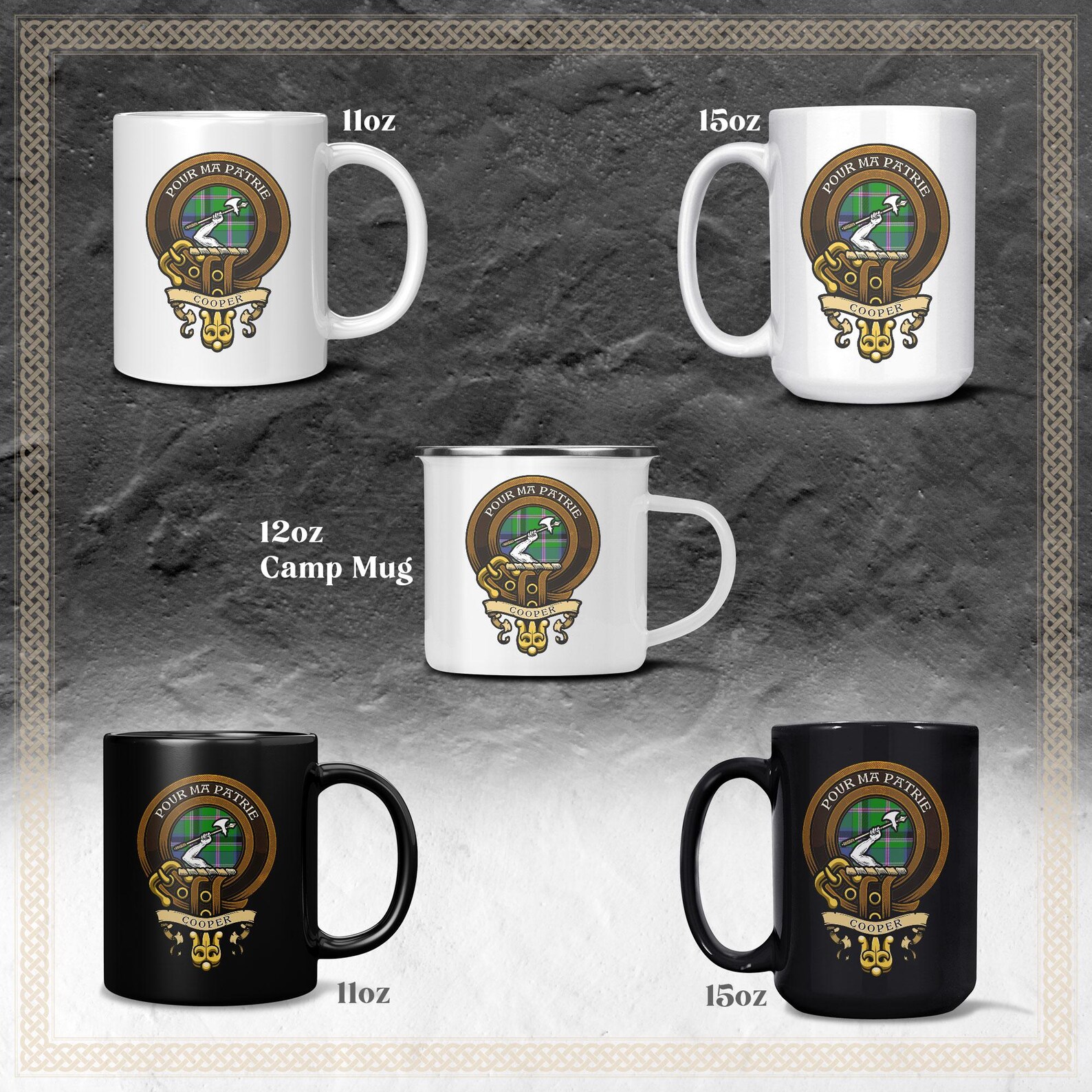 Clan Cooper Scottish Heritage Clan Badge Mug – Family Crest & Tartan ...