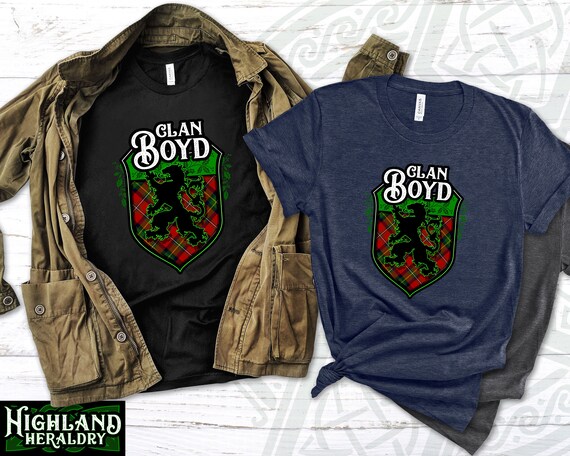 Clan Boyd Scottish Tartan Lion Rampant Unisex T Shirt Boyd | Etsy