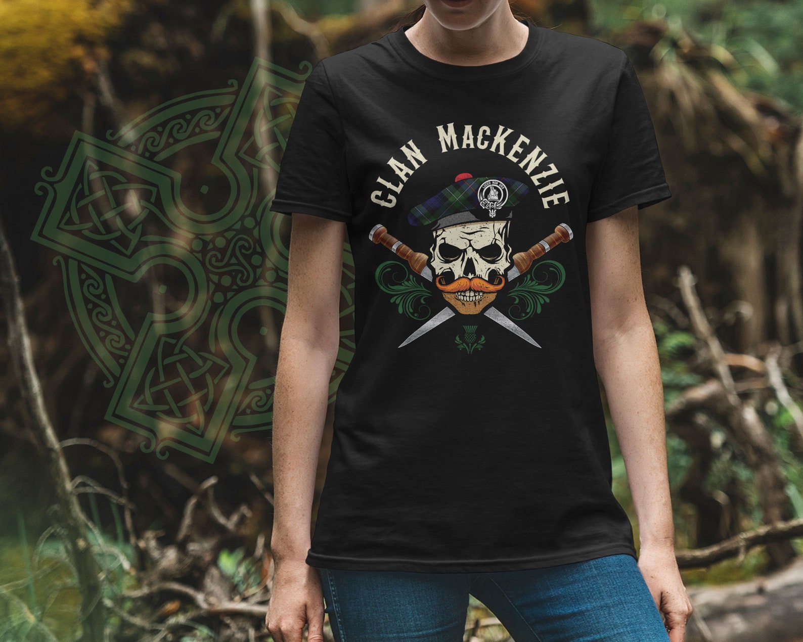 Clan Mackenzie Scottish Tartan Unisex T Shirt Biker Skull - Etsy