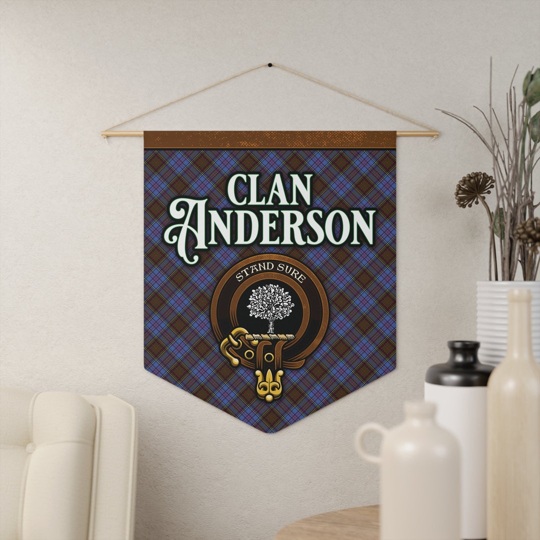 Anderson Clan Tartan Pennant Banner, Scottish Family Crest Wall Art - Etsy
