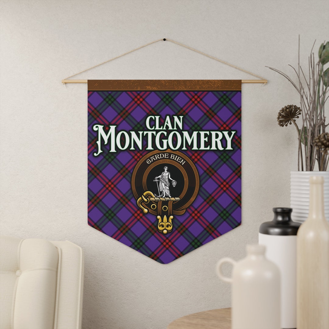 Montgomery Clan Scottish Tartan Pennant Banner, Montgomery Family ...