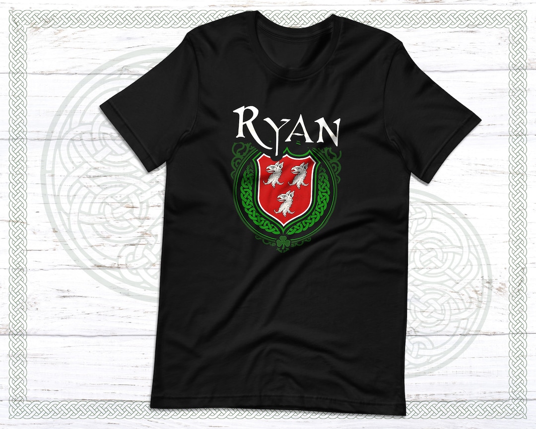 Ryan Family Crest T-shirt, Irish Coat of Arms, Heraldry Gift - Etsy