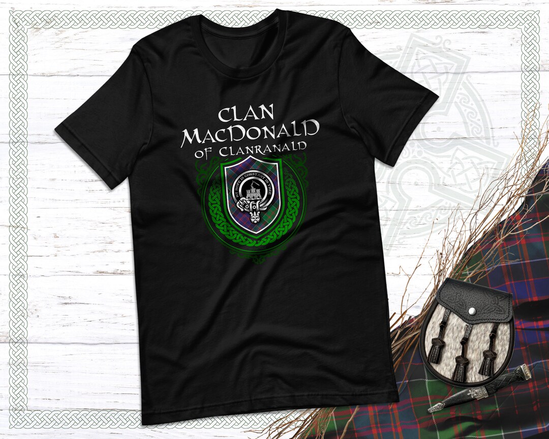 Clan Macdonald of Clanranald Tartan T-shirt, Scottish Family Crest - Etsy