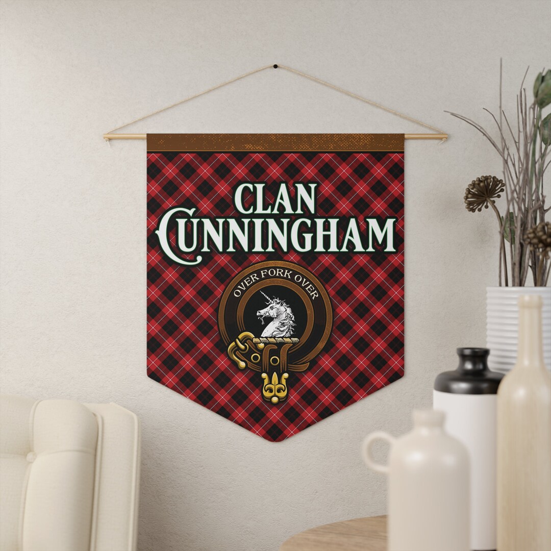 Cunningham Clan Scottish Tartan Pennant Banner, Cunningham Family ...
