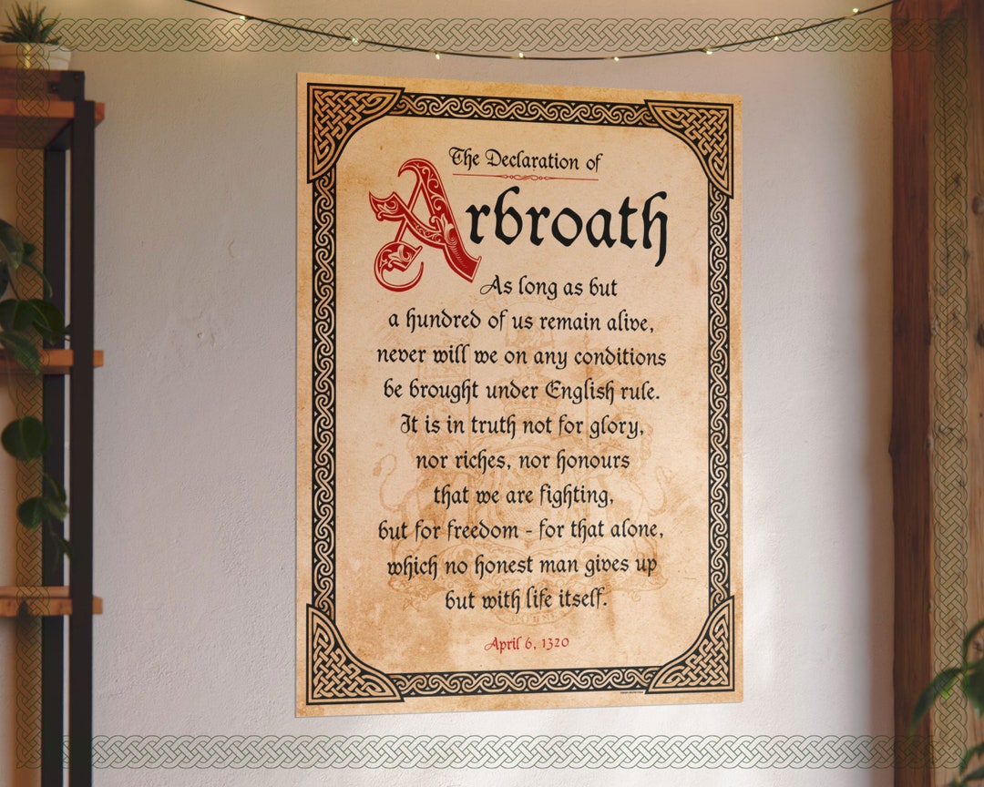 Declaration of Arbroath Wall Art - Archival Print, Scottish ...