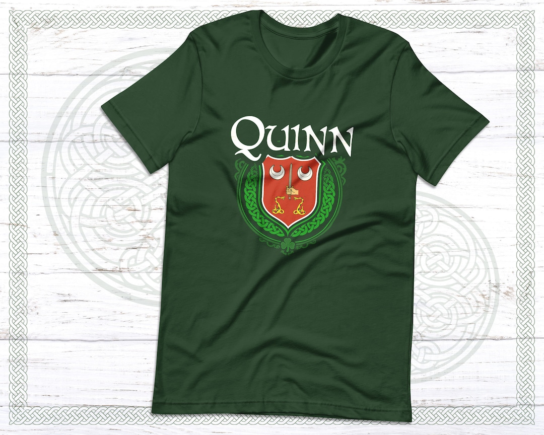 Quinn Family Irish Unisex T Shirt, Quinn Family Crest, Quinn Tshirt ...