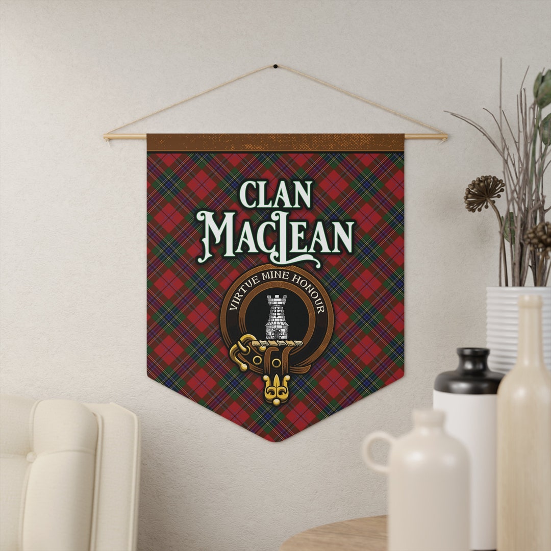 Maclean Clan Scottish Tartan Pennant Banner, Maclean Family Scottish ...