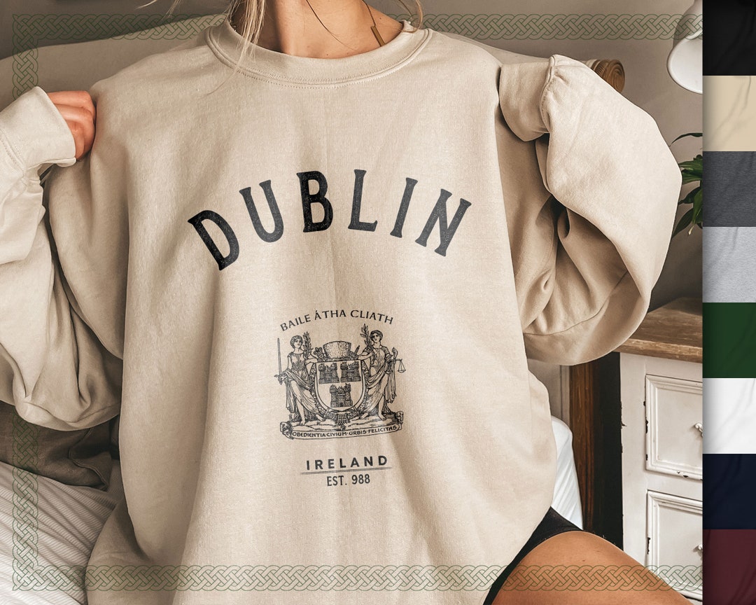 Dublin Ireland Baggy Sweatshirt, Soft and Comfortable Crewneck Pullover ...