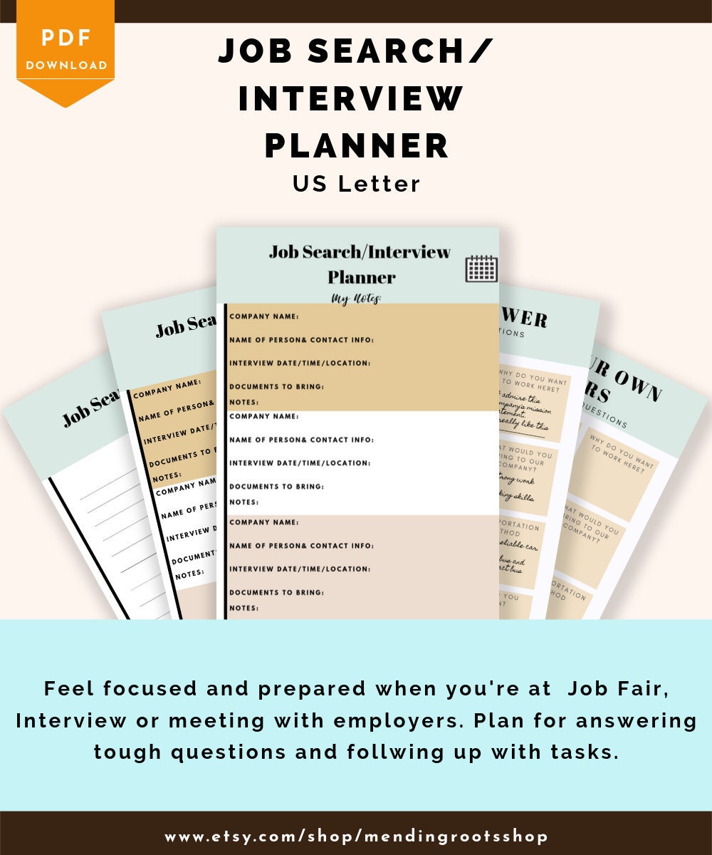 Job Search Planner Compassionate Reminders Insert, Digital Download ...