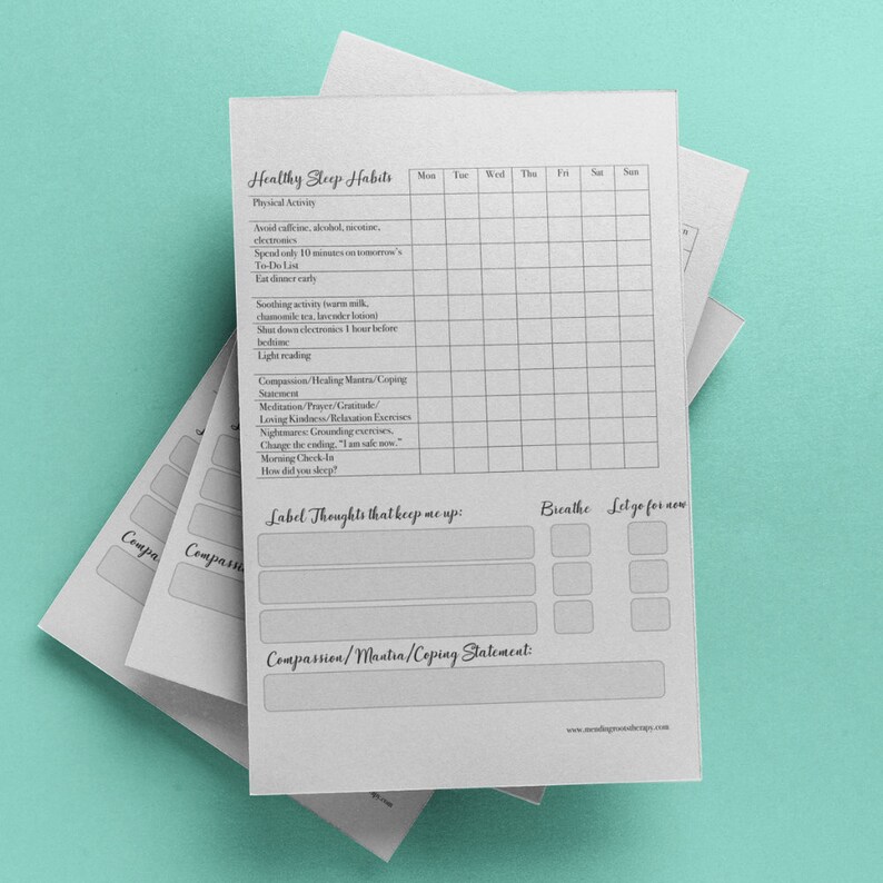 Sleep Chart, Printable, Insomnia, Sleep Hygiene, Compassion, Self-care ...