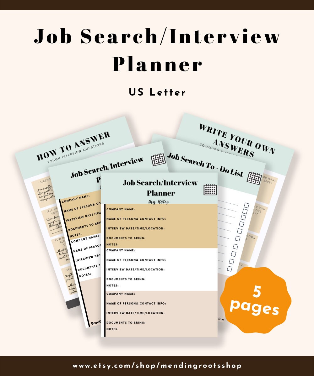 Job Search Planner Compassionate Reminders Insert, Digital Download ...