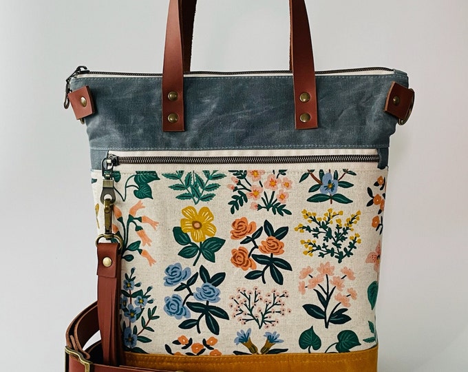 Black Crossbody Tote Bag/ Aberdeen Tote Bag/ Waxed Canvas Bag/ Handbag ...