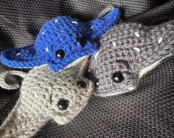 Mini Sting Ray Plushie Amigurumi Crochet Ocean Marina, Stuffed Animal ...