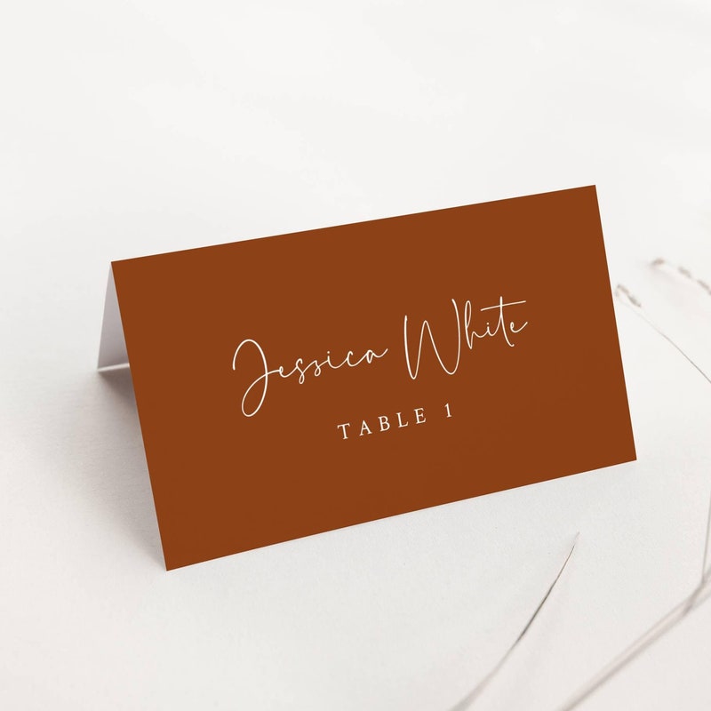 Wedding Name Card Rust - Etsy