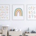 Alphabet, Rainbow, Numbers Poster, Rainbow Printable, Pastel Nursery ...