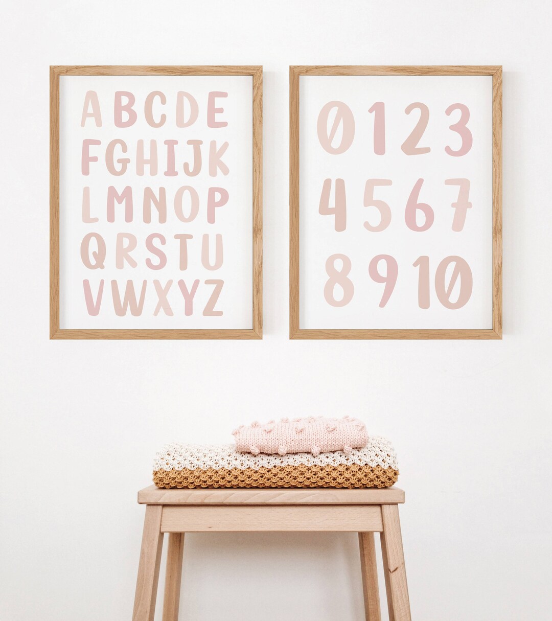 Alphabet and Numbers Poster, Neutral Alphabet and Numbers Printable ...