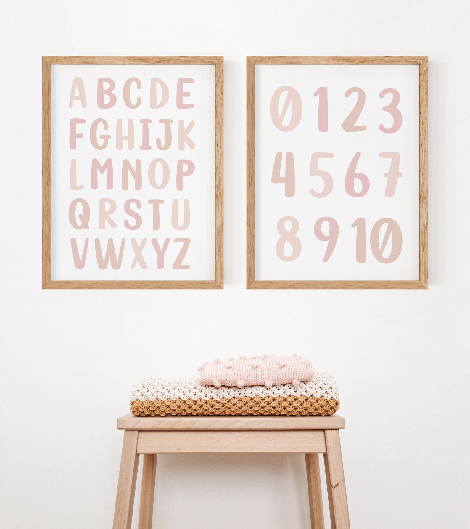 Alphabet and Numbers Poster Neutral Alphabet and Numbers - Etsy