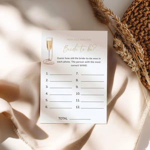 How Old Was the Bride to Be Game, Pearls and Prosecco Bridal Shower ...