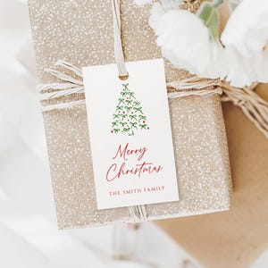 Christmas Tag Template, Coquette Bows Favor Tags, Hand Drawn Printable ...