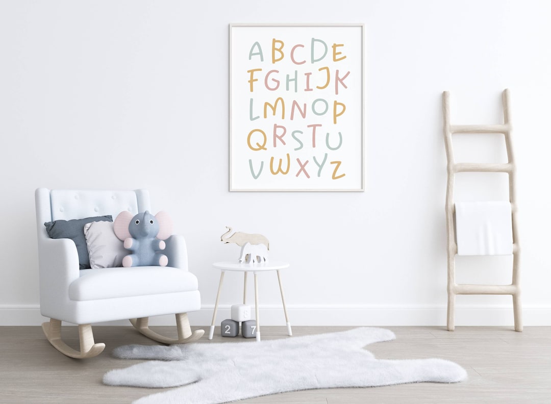 Alphabet Poster, ABC Printable, Pastel Alphabet Wall Art, Printable ...