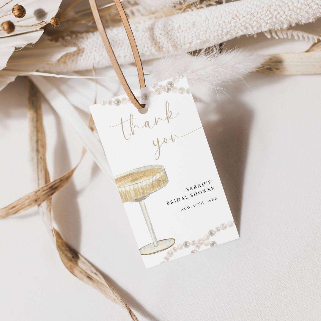 Modelo de etiqueta de agradecimento para chá de panela com pérolas e ...