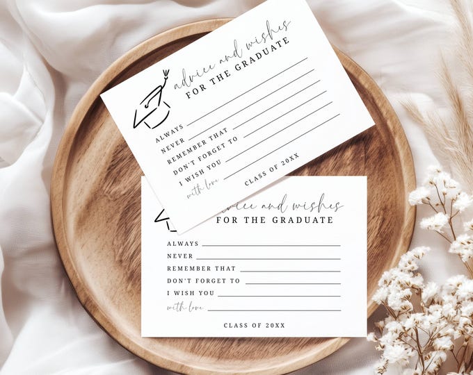 Graduation Wishes Cards | Digital Download Graduation Advice Cards ...