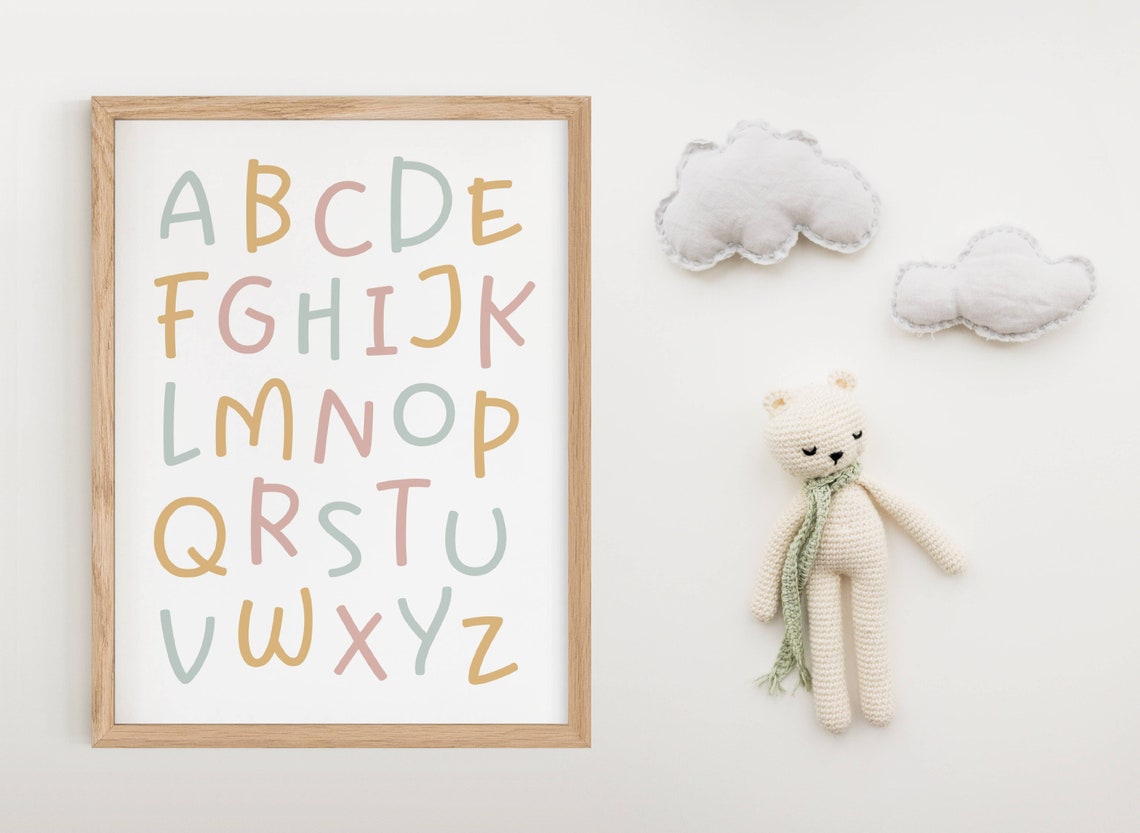 Alphabet Poster ABC Printable Pastel Alphabet Wall Art | Etsy Canada