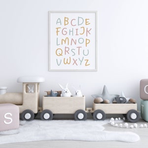 Alphabet Poster, ABC Printable, Pastel Alphabet Wall Art, Printable ...