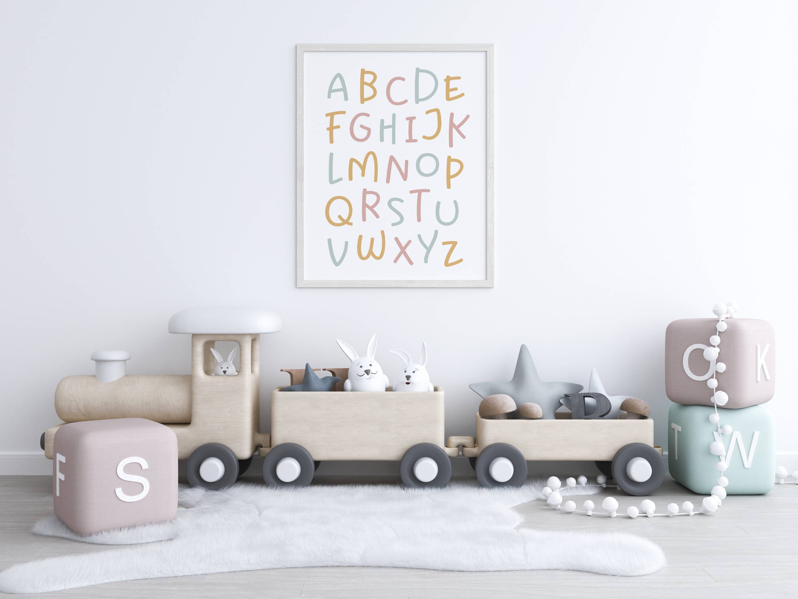 Alphabet Poster ABC Printable Pastel Alphabet Wall Art | Etsy Canada