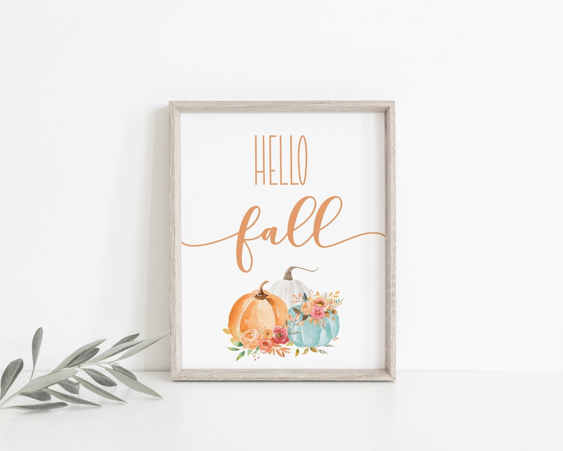 Hello Fall Printable Fall Decor Autumn Decor Autumn | Etsy