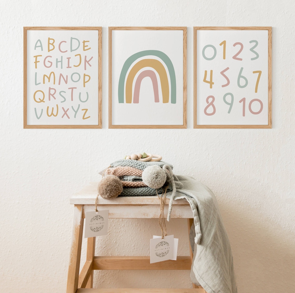 Alphabet Rainbow Numbers Poster Rainbow Printable Pastel | Etsy