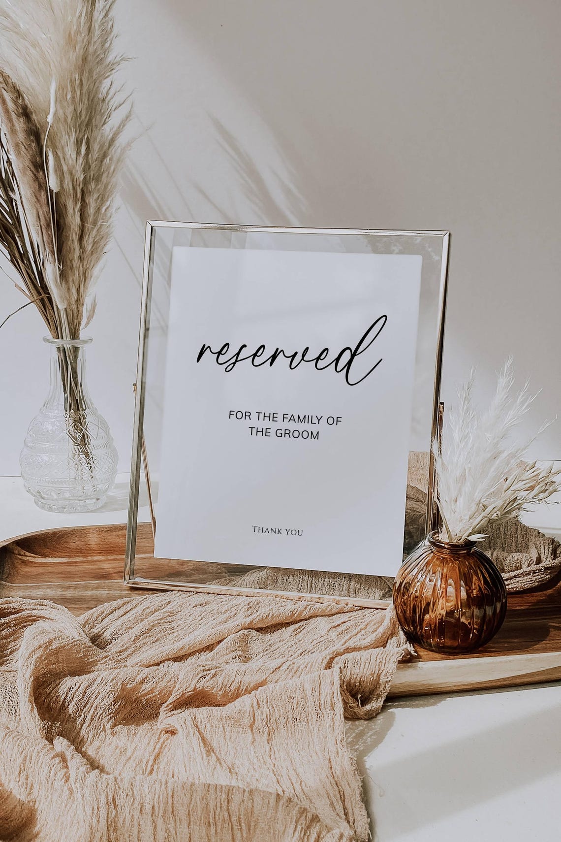 Editable Reserved Sign Template, Minmalist Wedding Reserved Sign ...