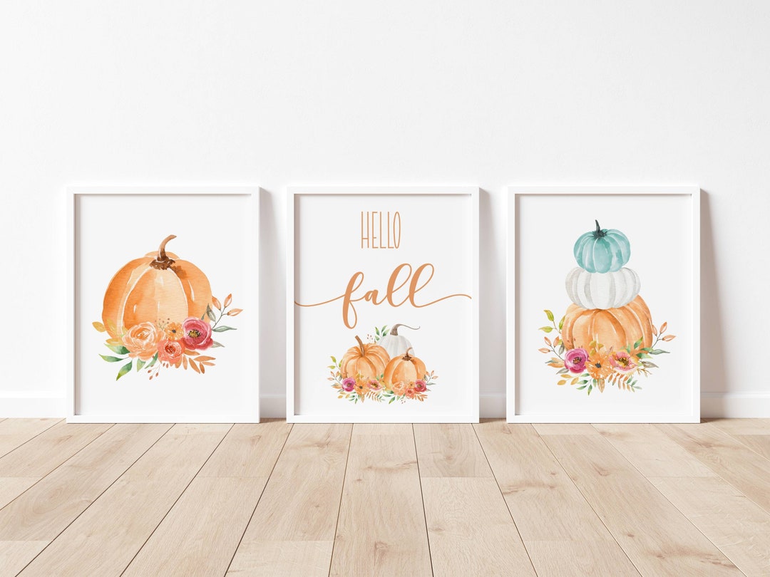 Set of 3 Hello Fall Printable, Fall Decor, Autumn Decor, Autumn ...