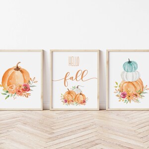 Set of 3 Hello Fall Printable, Fall Decor, Autumn Decor, Autumn ...