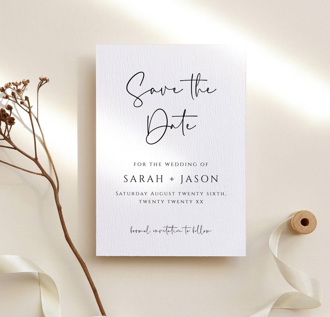 Minimalist Save the Date Template, Modern Save Our Date Invite, Elegant ...