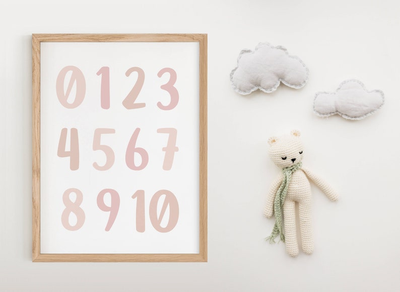 Alphabet Rainbow Numbers Poster Neutral Rainbow Printable | Etsy