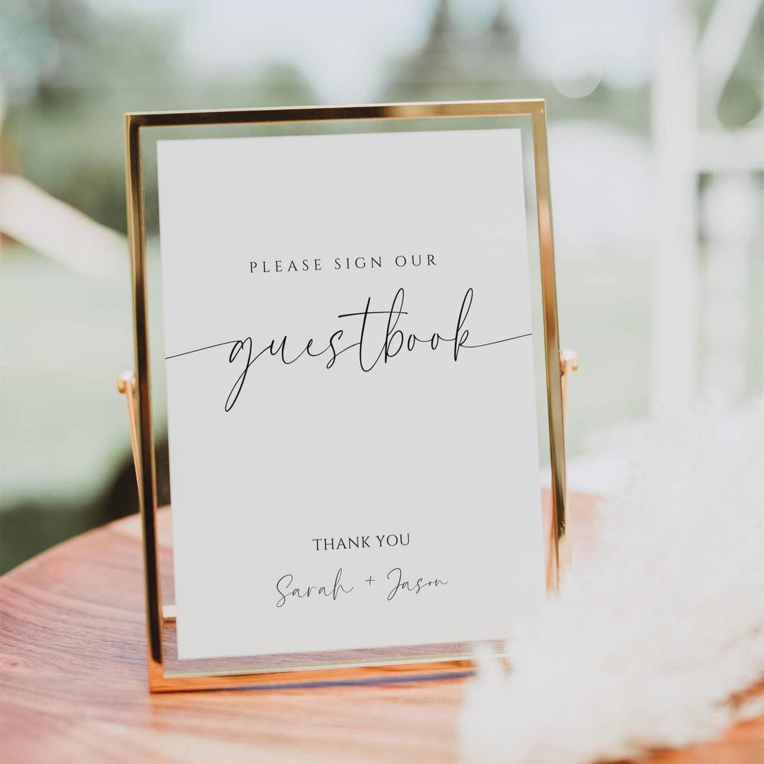 Please Sign Our Guestbook Template, Wedding Guestbook Sign, Minimalist ...