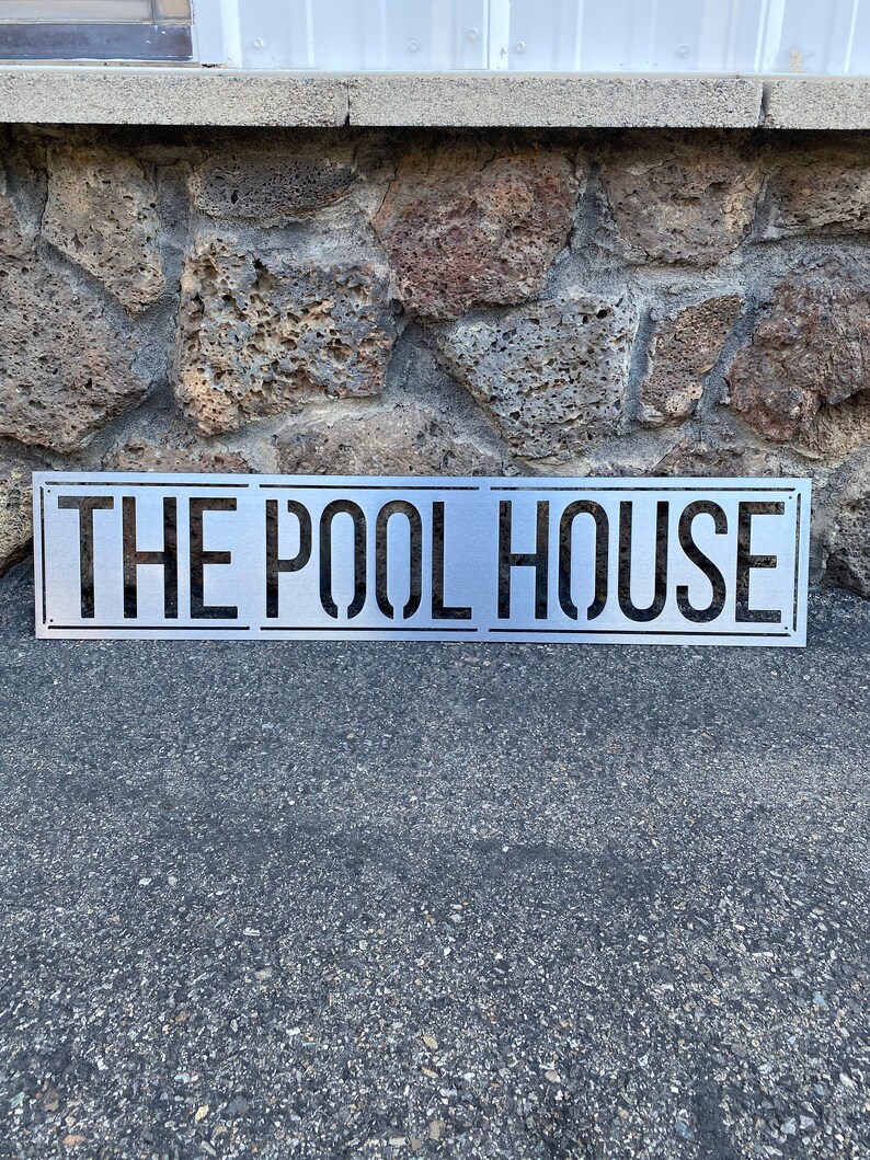 The Pool House Outdoor Patio Decor Metal Pool Sign - Etsy